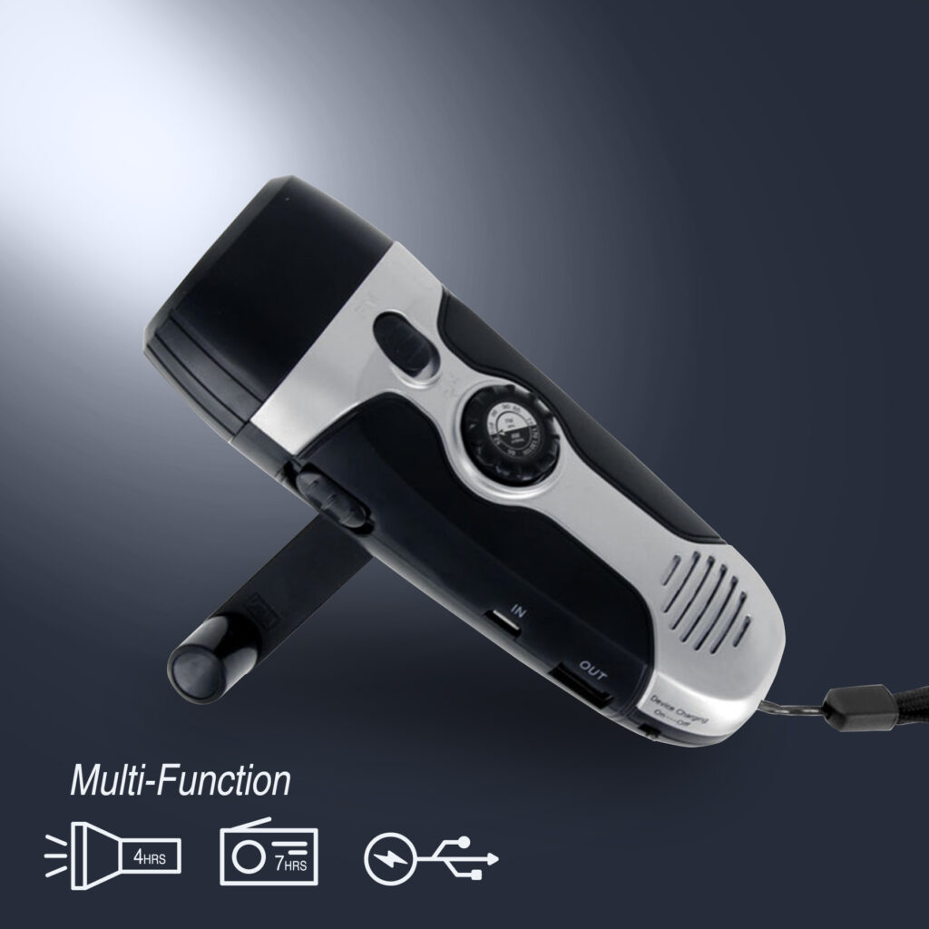 LUX – FLASHLIGHT RADIO AND USB CHARGER – ACE Premiums