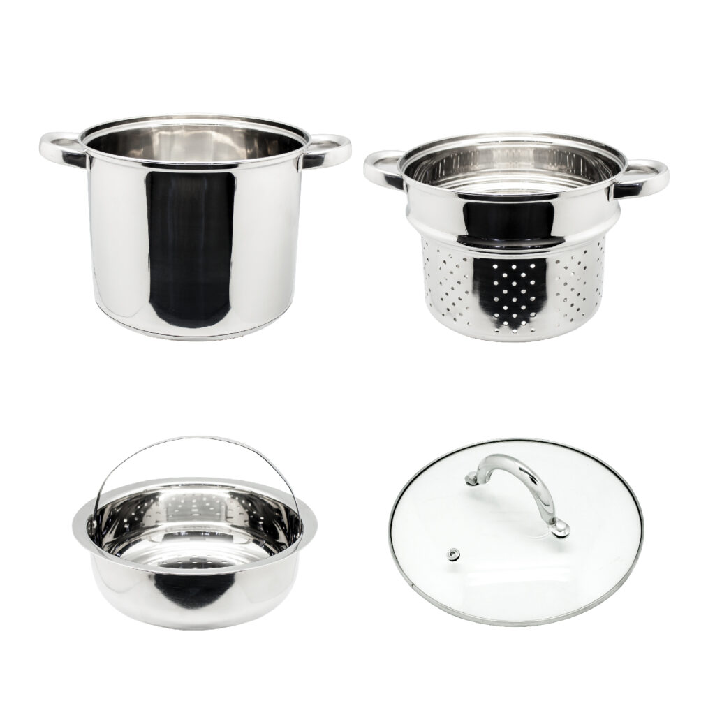 4-Piece Stainless Steel Stock Pot with Steamer – ACE Premiums